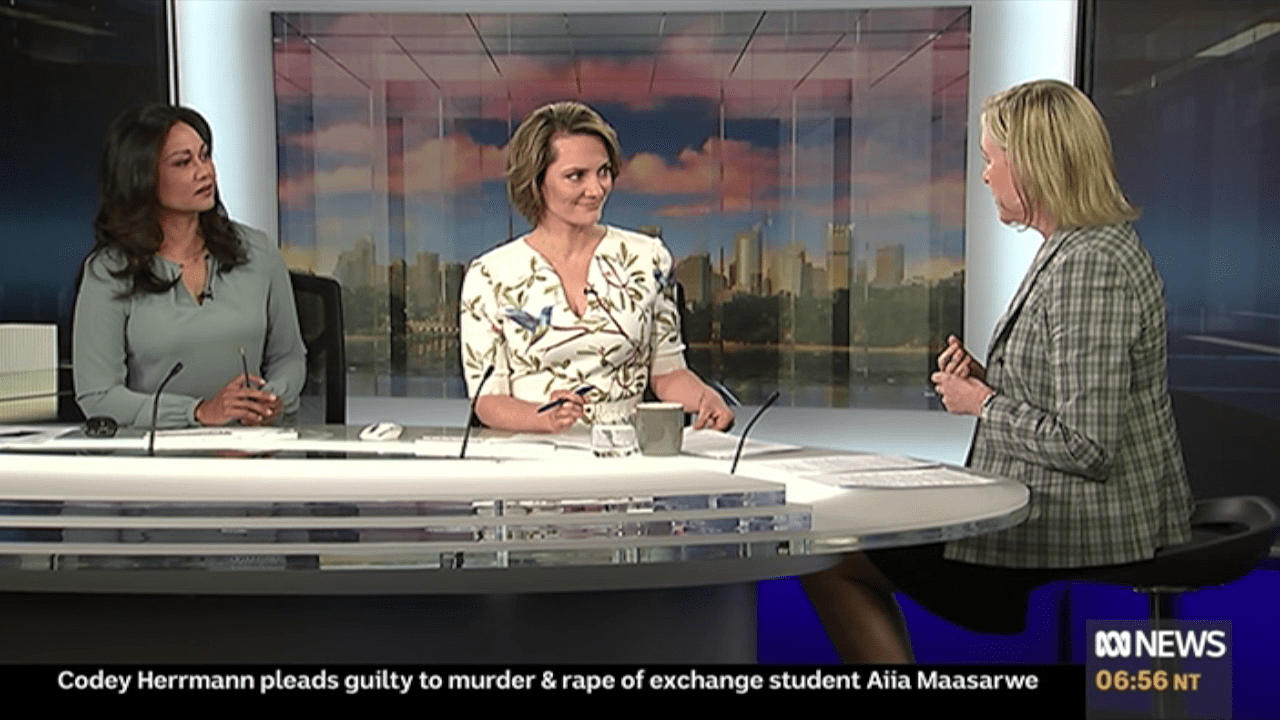 Suzanne Haddan appears on ABC Weekend Breakfast - 08 June 2019 - BFG ...
